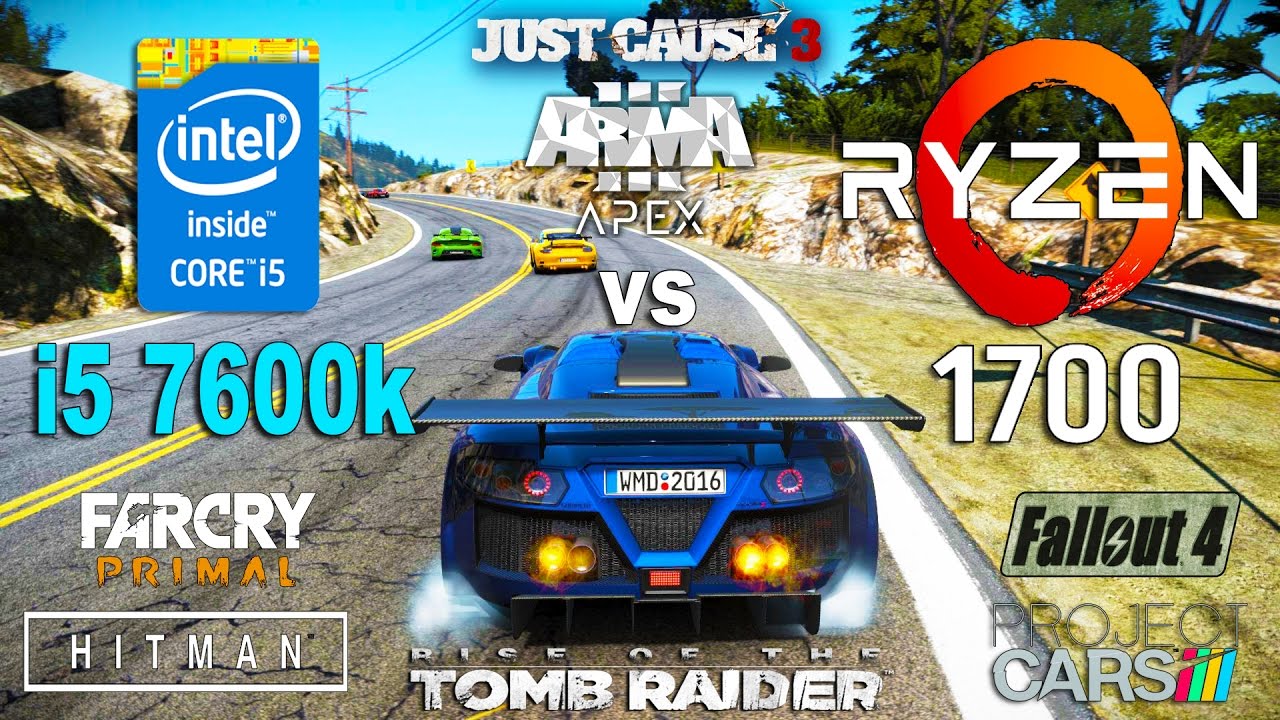 Ryzen 7 1700 vs i5 7600k Test in 7 Games (GTX 1070)