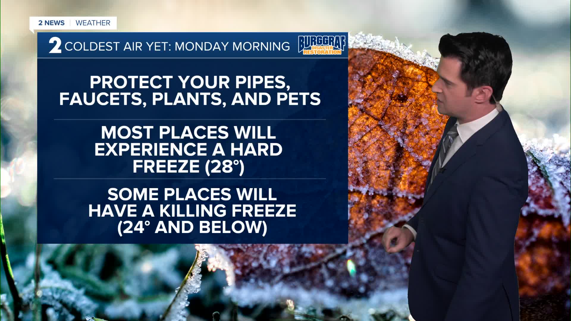 Turning cold Sunday and Monday