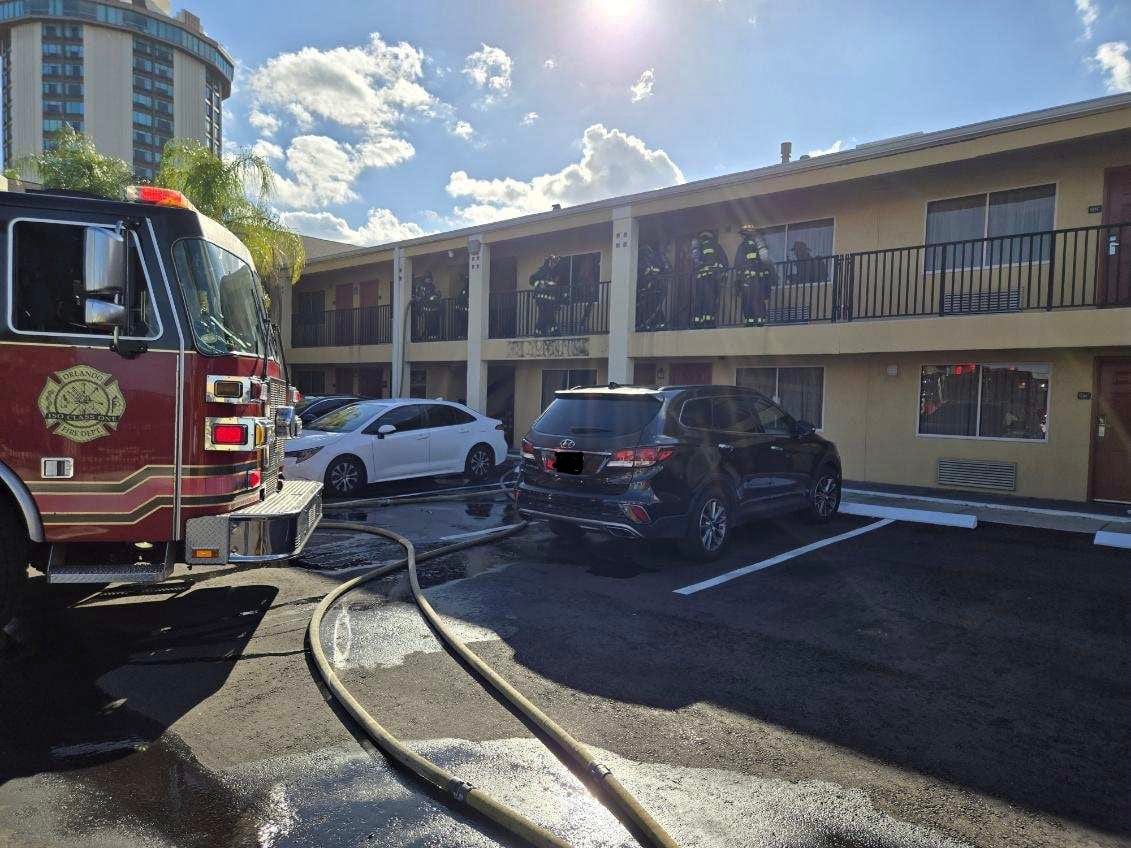 Firefighters extinguish motel fire near International Drive