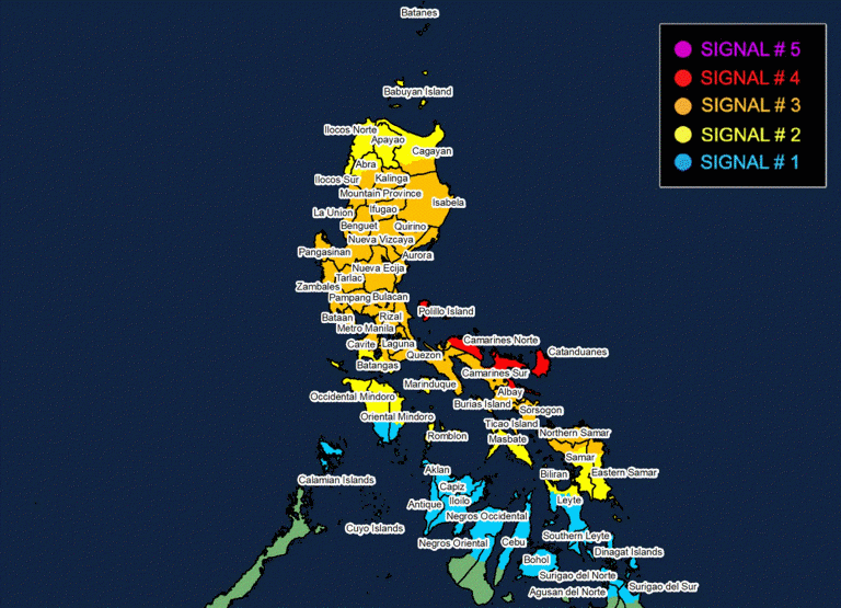 Uwan nears Catanduanes, Signal No. 4 up in four Bicol areas