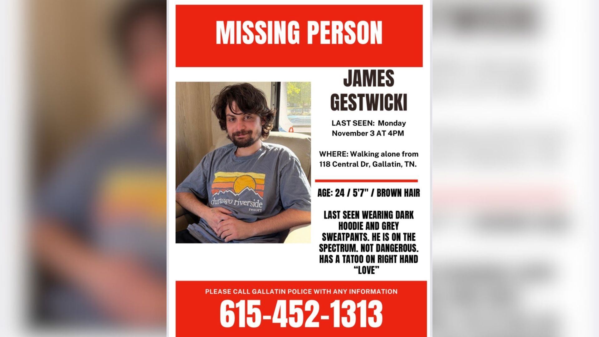 Family of missing Gallatin man ask community for help finding him