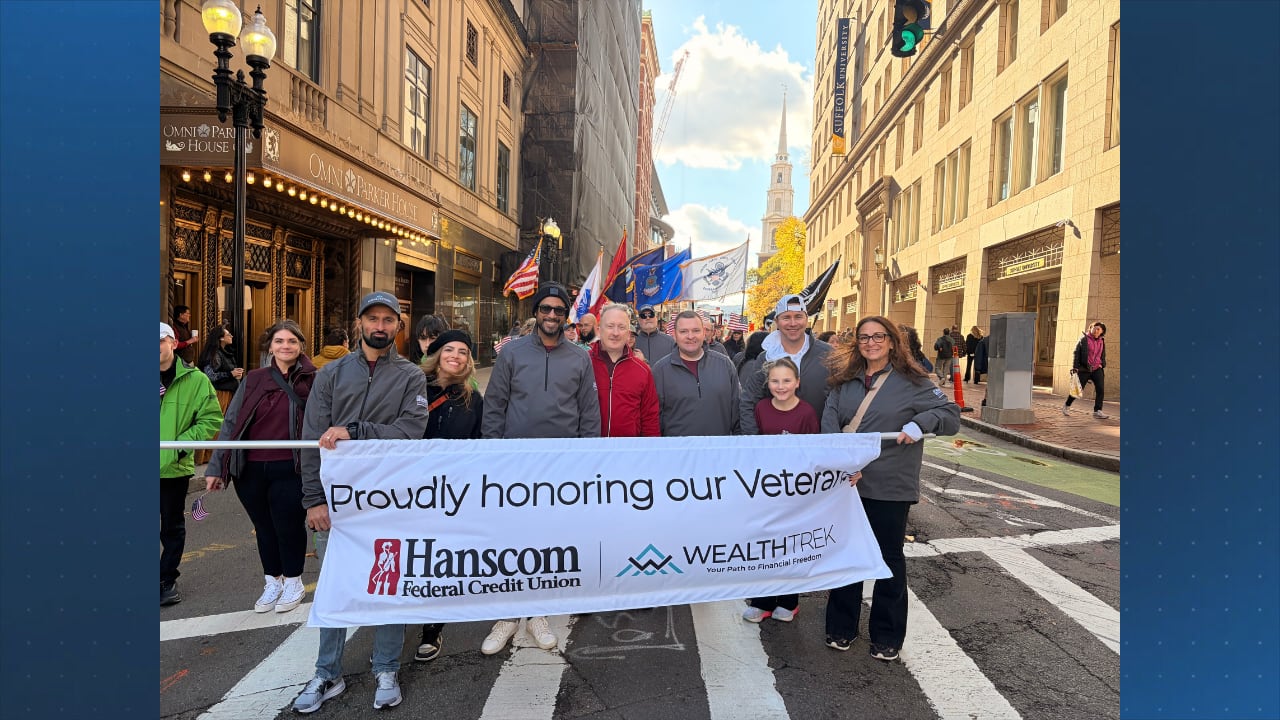 Hanscom Federal Credit Union marches in Boston Veterans Day Parade