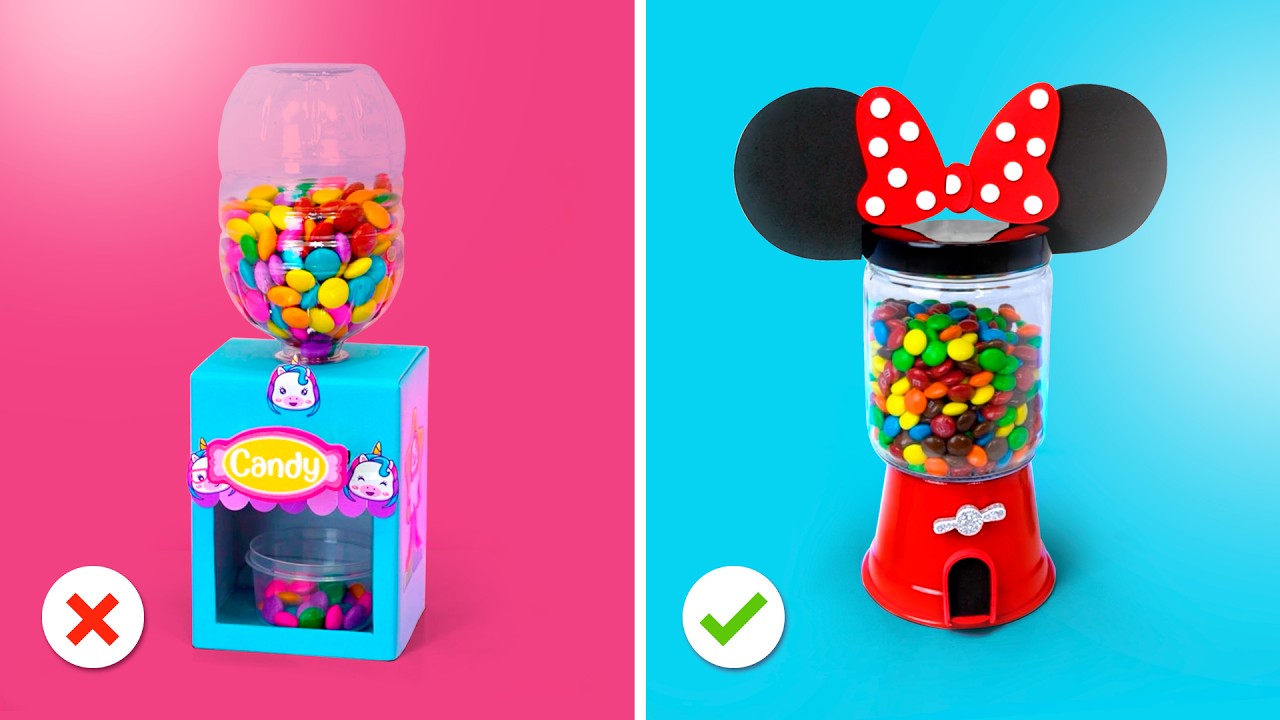 FANTASTICAS IDEIAS COM MMS 🔴🟢🟡 DIY Candy Machine de Papelão - Pipoca de ...