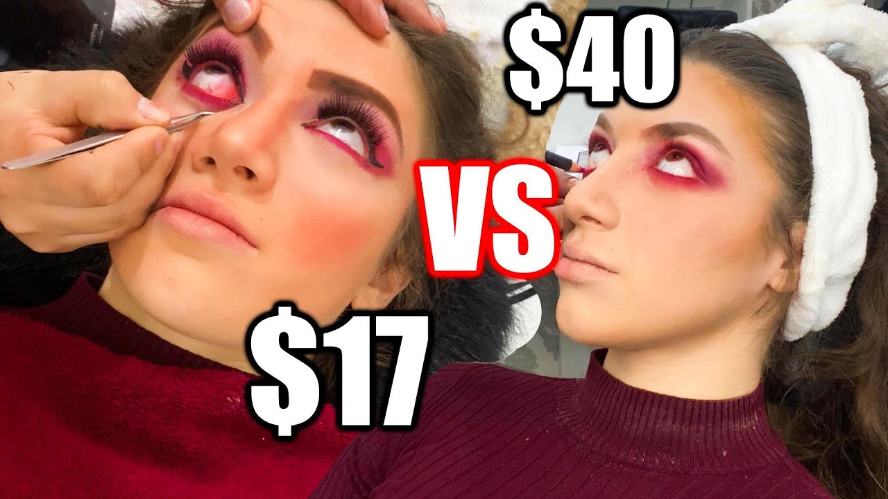 Comparing cheap versus expensive Valentine’s Day makeup