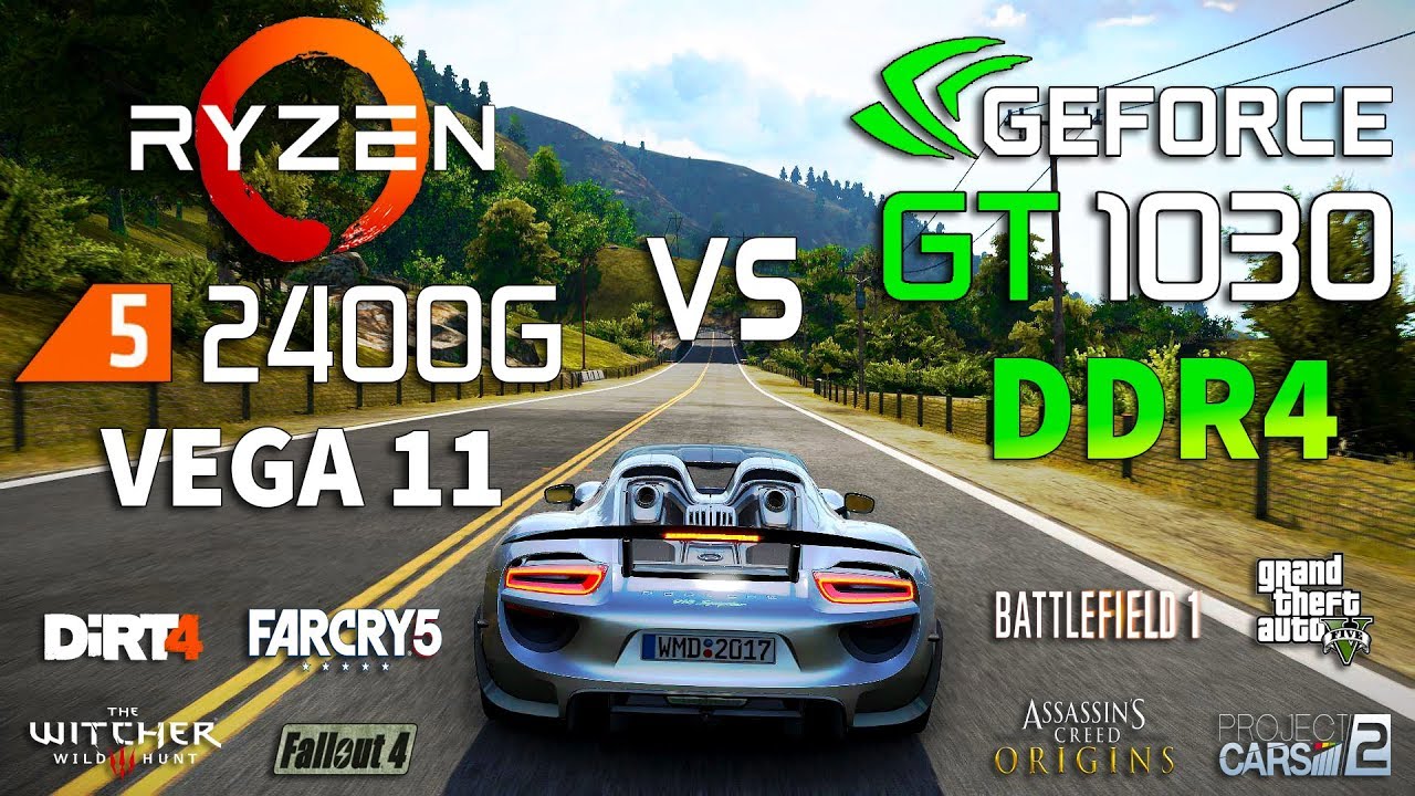 GT 1030 DDR4 vs Ryzen 5 2400G test in 8 games