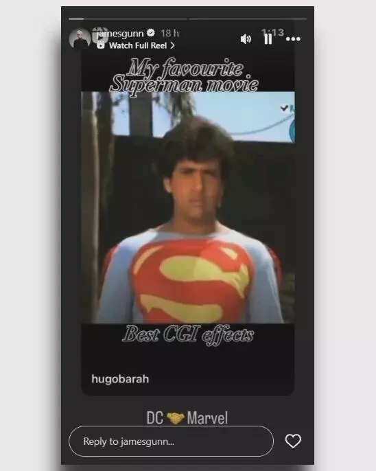 'DC and Marvel': When James Gunn reacted to Govinda as Superman and ...