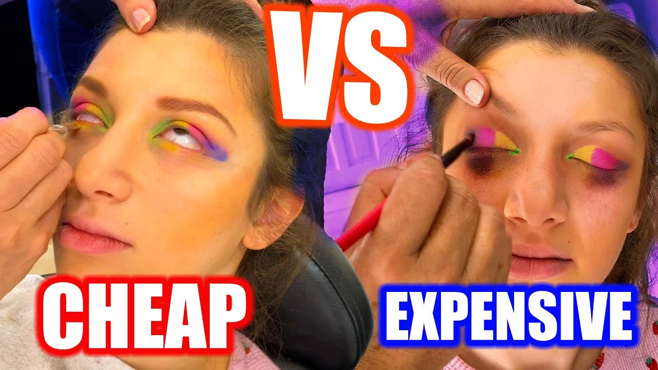 Comparing cheap and expensive summer glam makeup styles
