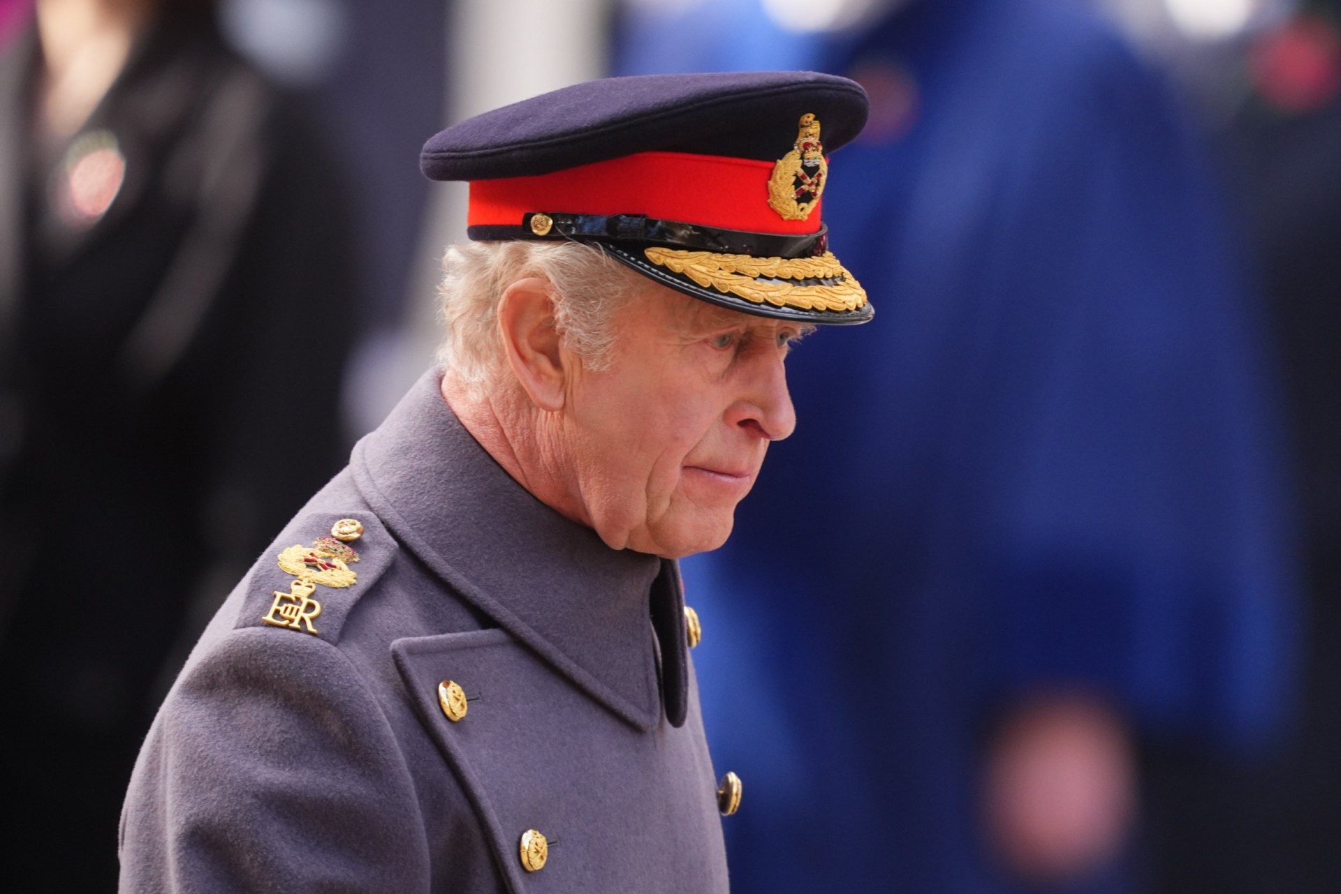 King's eyes fill with tears during Remembrance service
