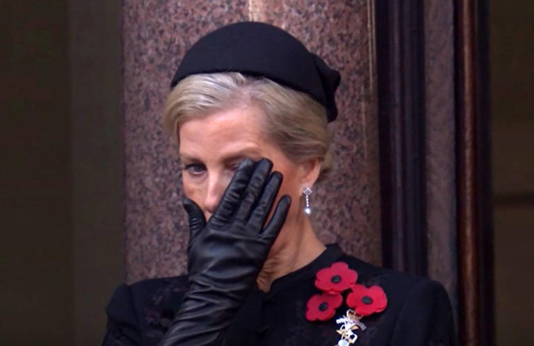 King's eyes fill with tears during Remembrance service
