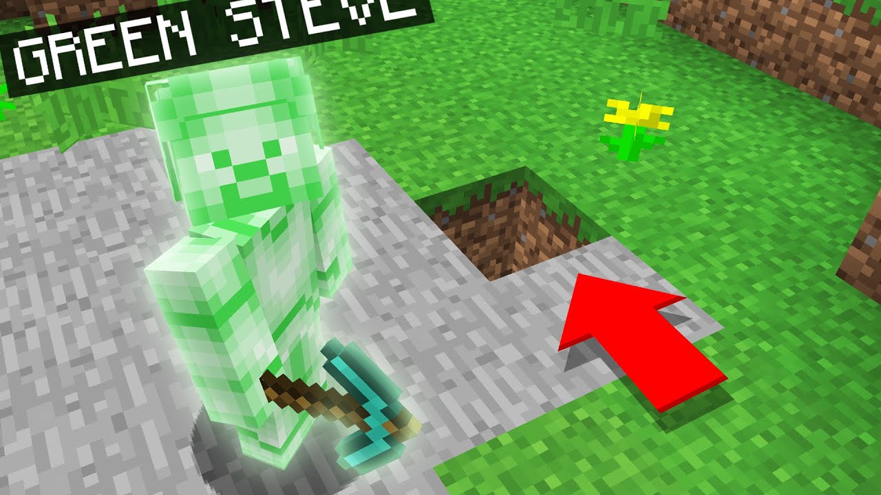 I found Green Steve secret Minecraft base by digging straight down