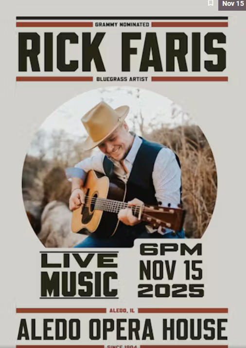 Bluegrass Hall of Fame musician Rick Faris will perform at Aledo Opera ...