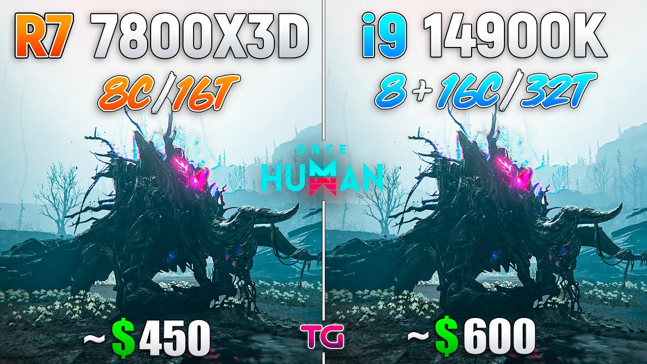Ryzen 7 7800X3D vs Core i9 14900K in Once Human