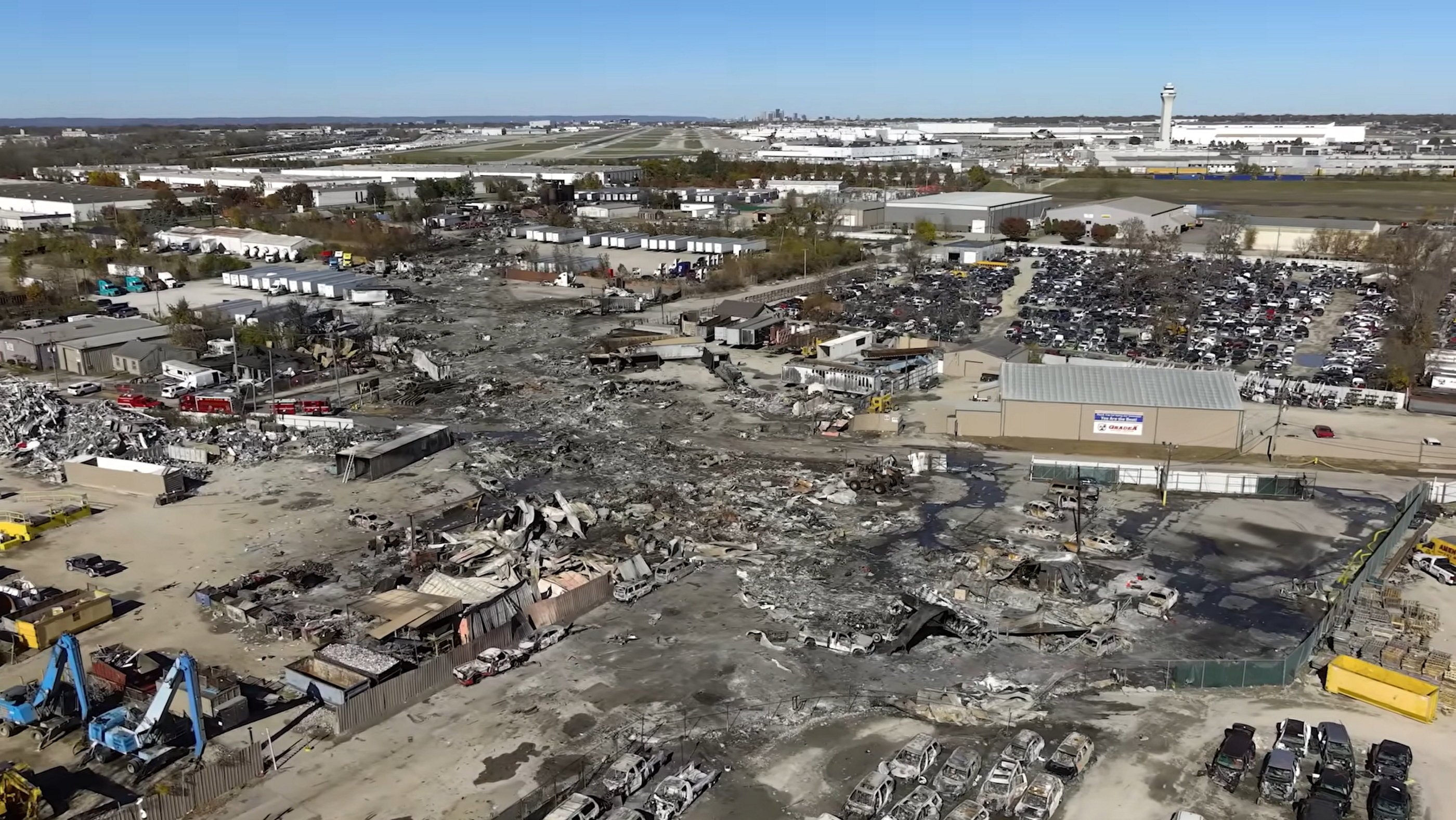 Aerial footage shows aftermath of deadly UPS plane crash