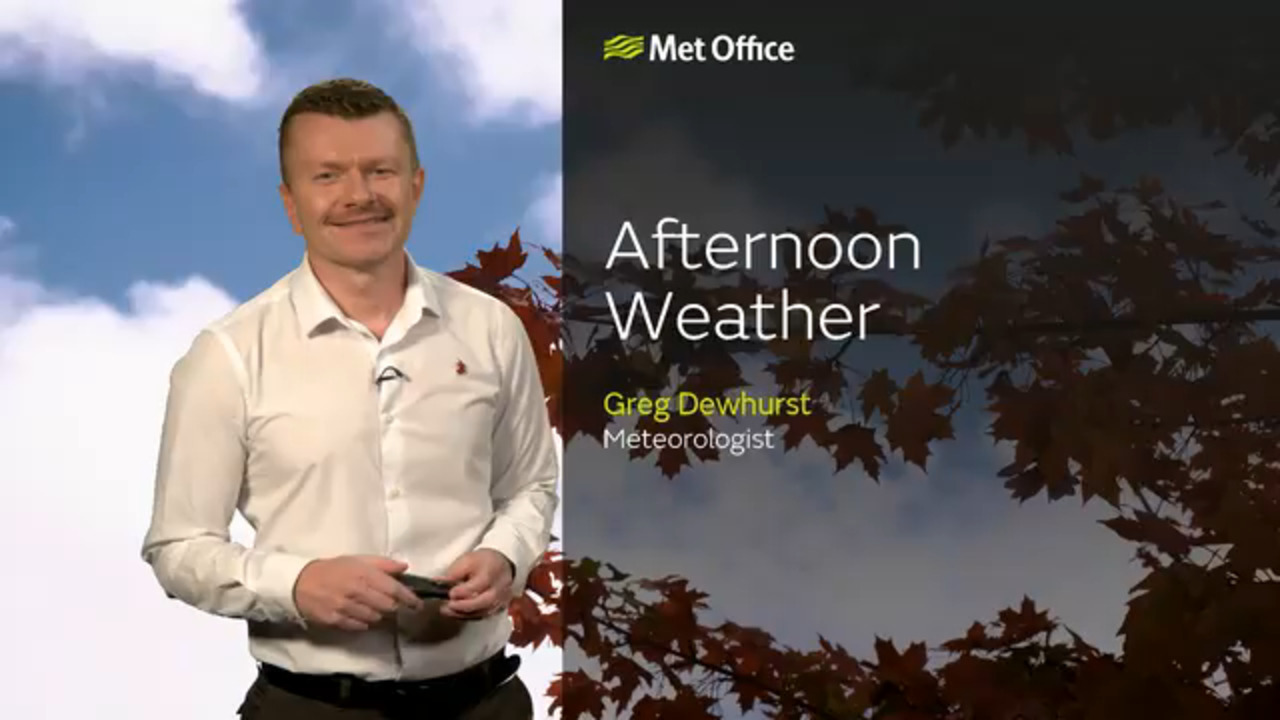 Met Office Sunday afternoon weather forecast 09/11/25