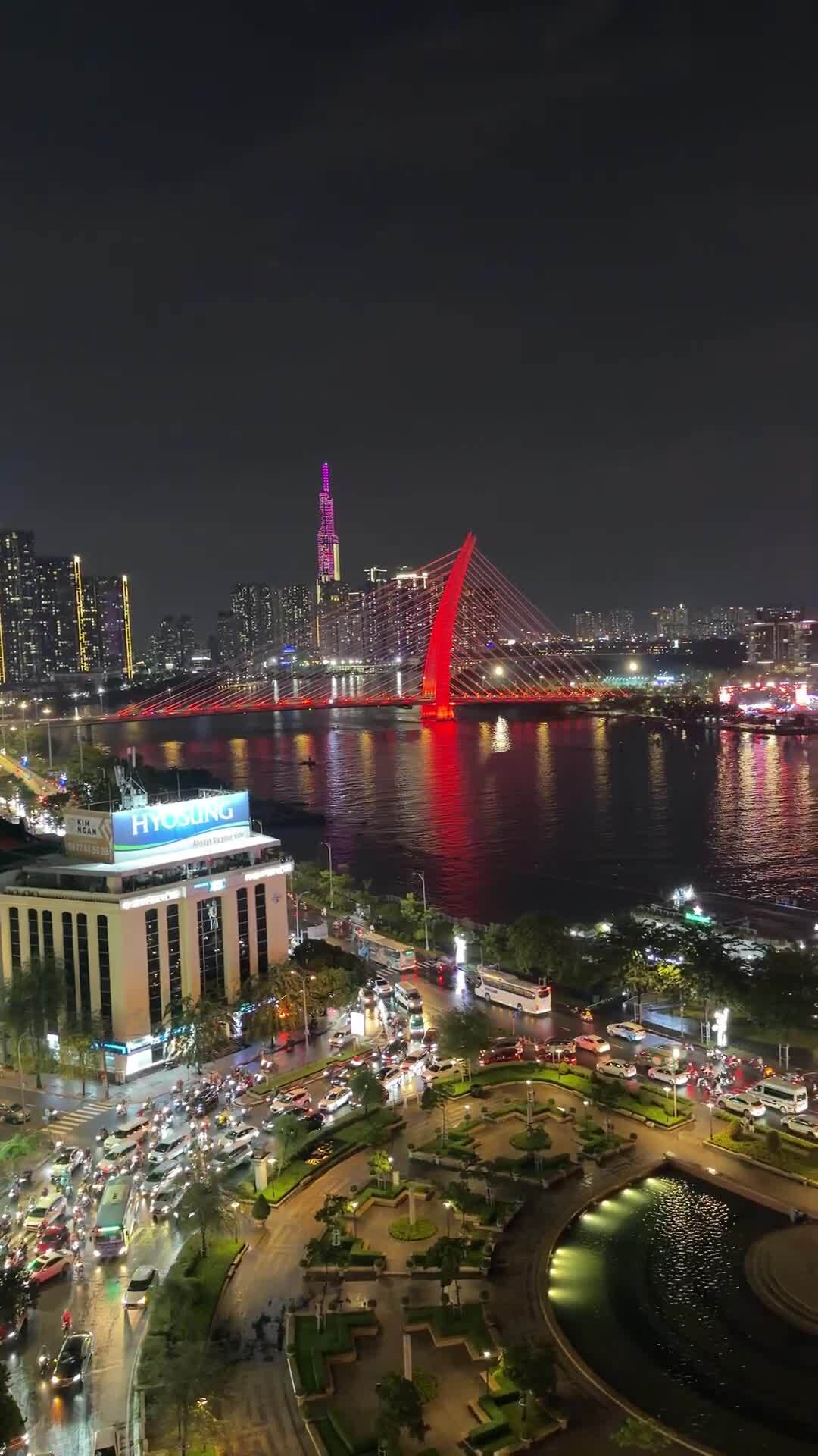 Saigon Vietnam at Nighttime