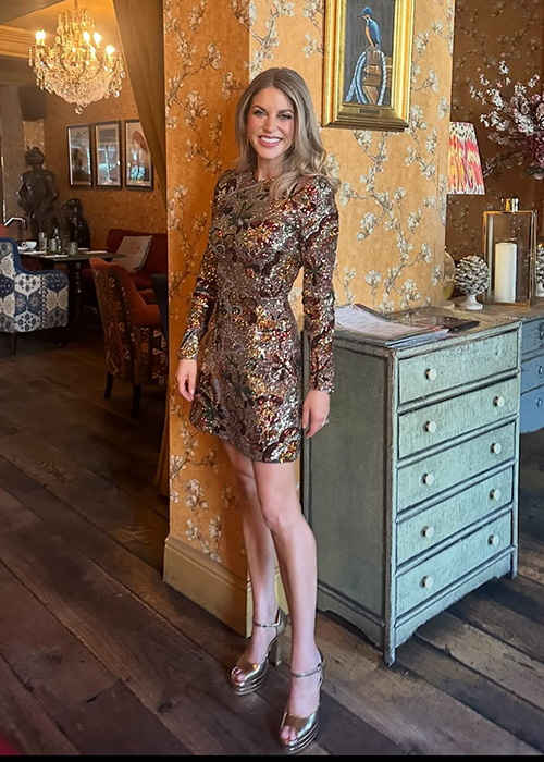 Steal Her Style: Amy Huberman's glitzy mini dress is the perfect ...