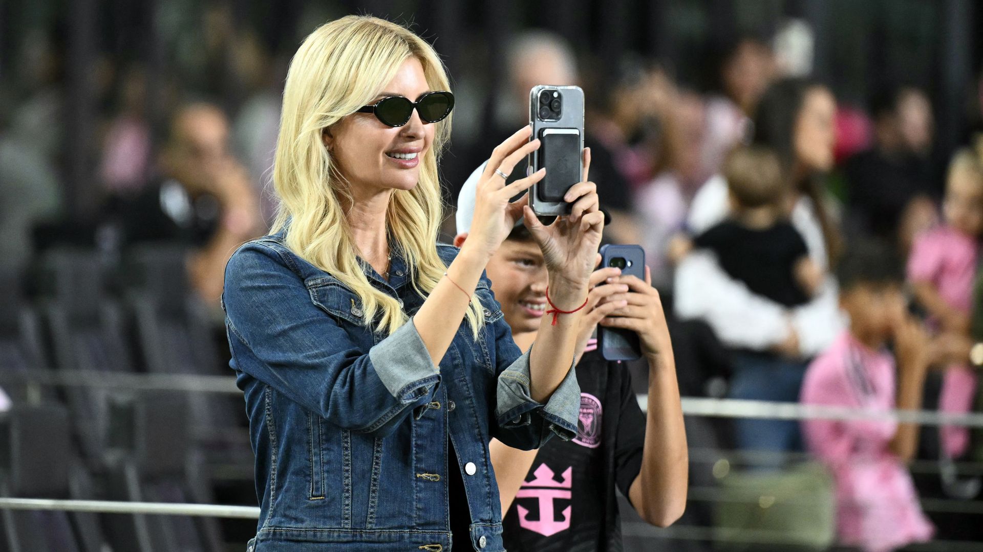 Ivanka Trump beams with pride as her kids walk out with Lionel Messi ...