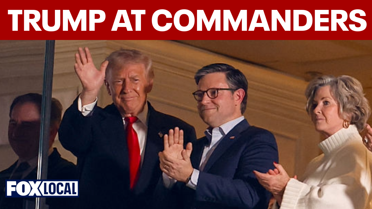 President Trump attends Commanders-Lions game to honor veterans