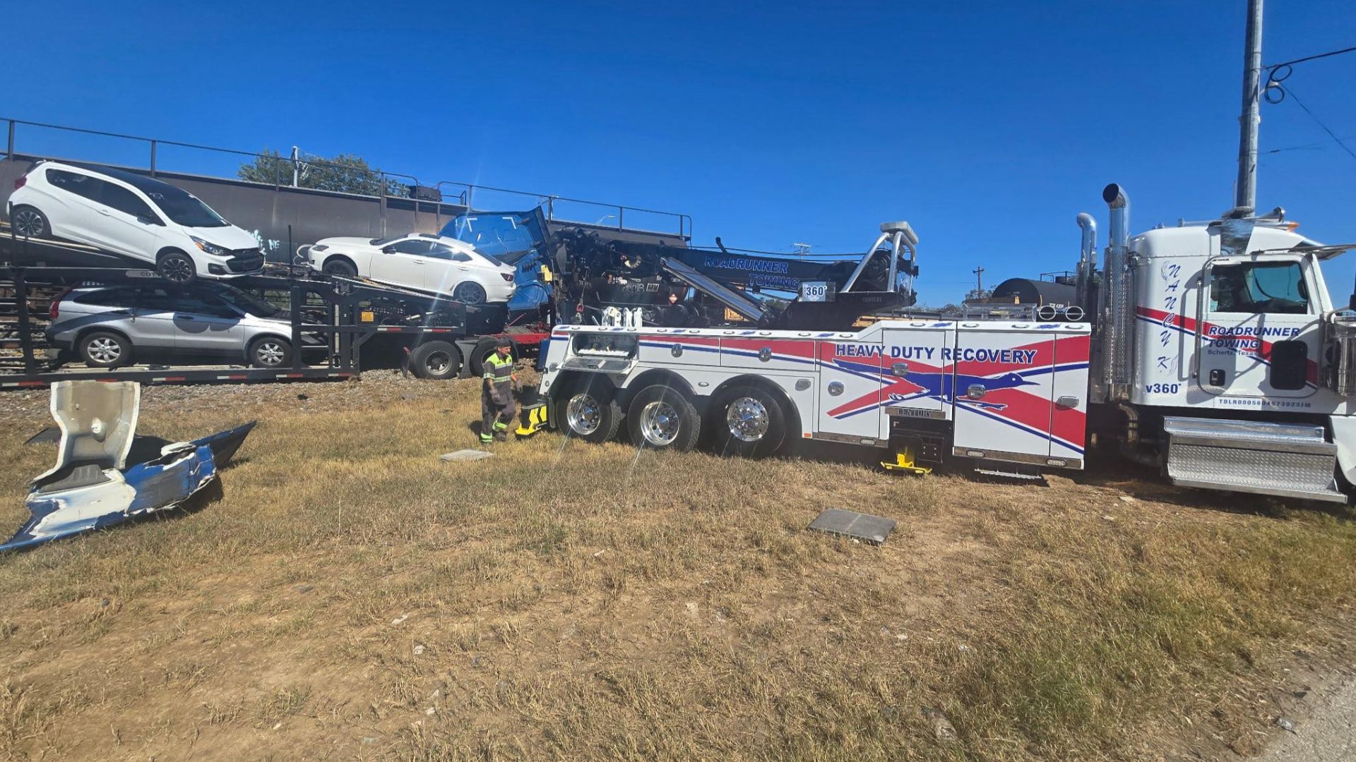 Train Obliterates Car-Hauling Semi in Texas — No Injuries Reported
