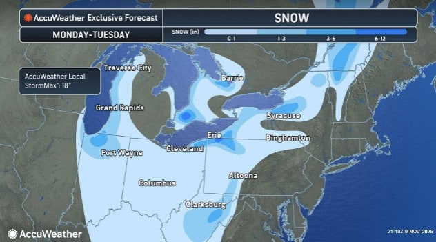 Travel Chaos Looms: Early Snowstorm Hits Great Lakes, Plunging ...