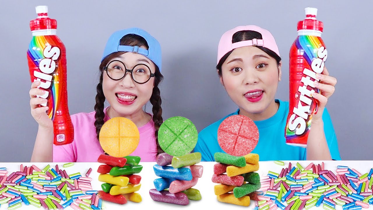 Permen Skittles jeli putri duyung mukbang DONA
