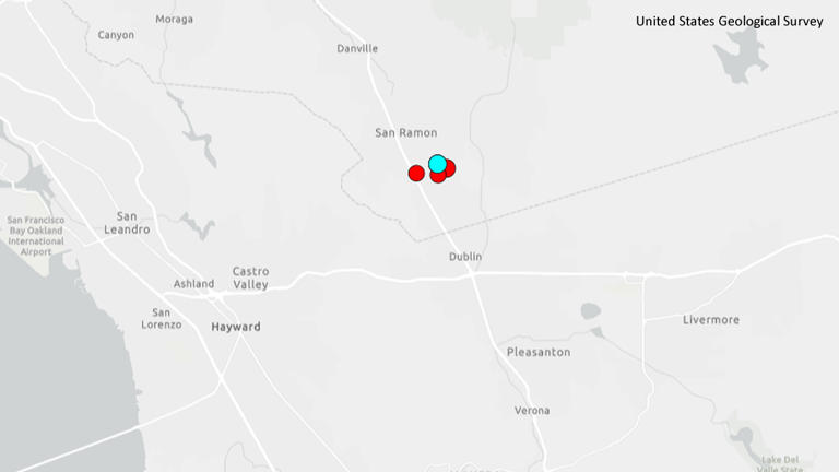 Preliminary 3.8 earthquake strikes near San Ramon, followed by several ...
