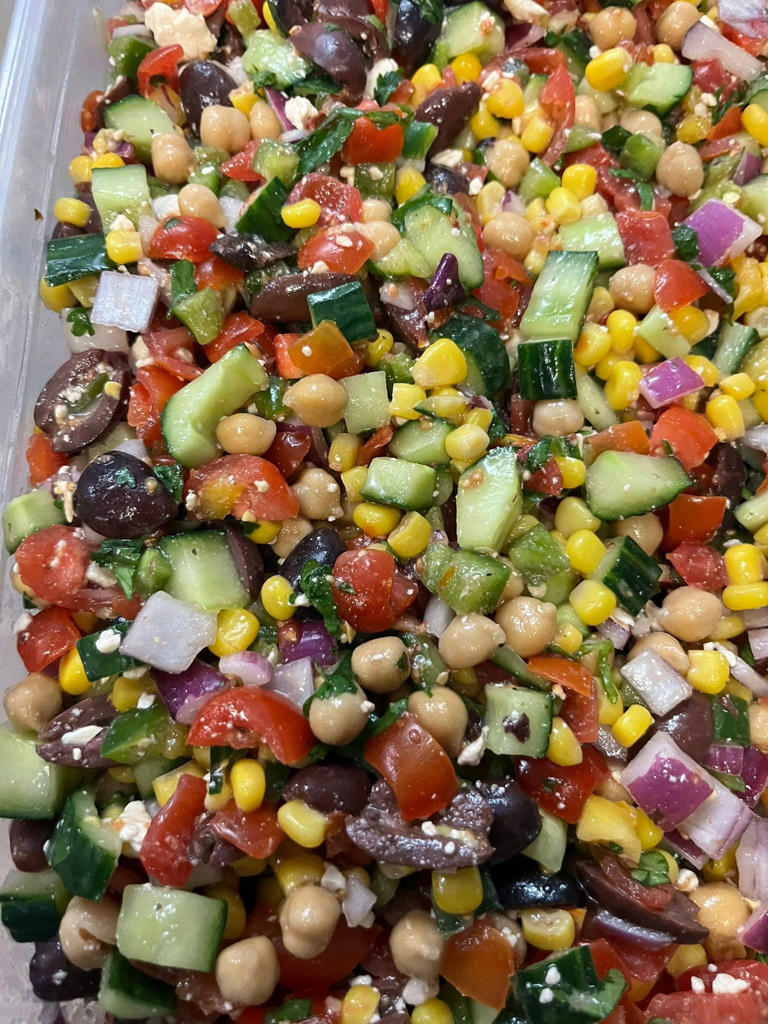 Greek inspired vegetable salad
