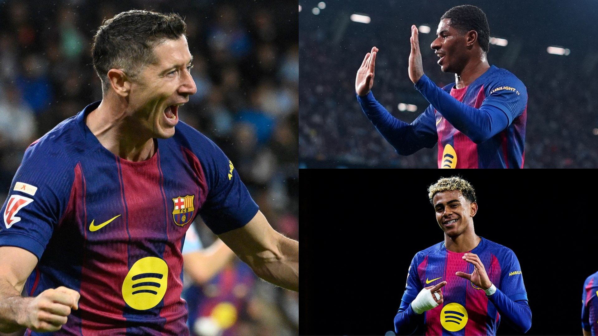 Hat-trick hero Lewy & assist king Rashford lead Barca to victory