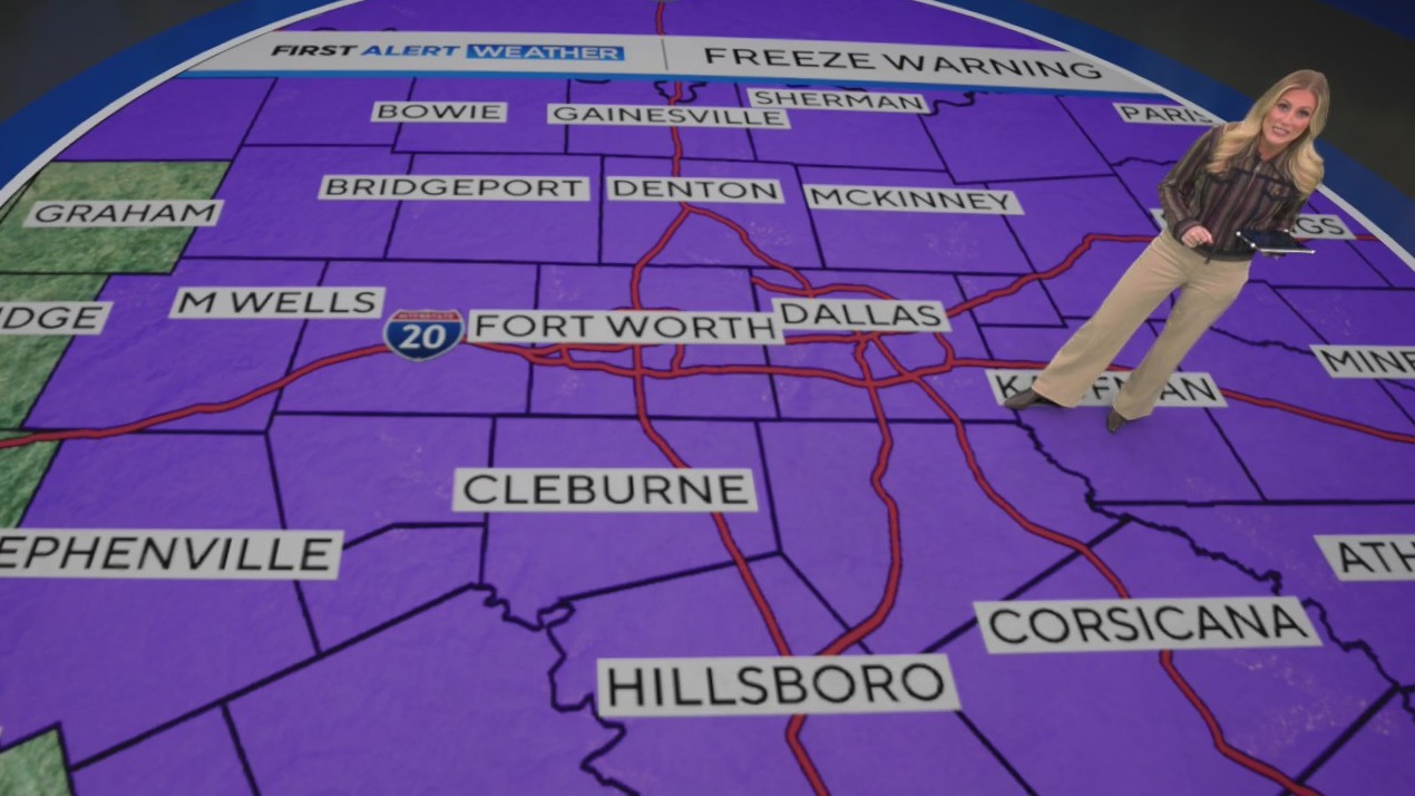 Near-freezing temperatures start the week in North Texas