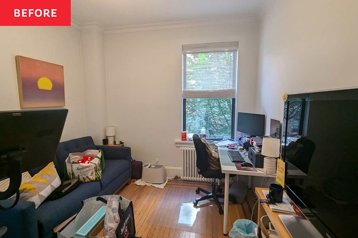 A Once-Boring "Bare" Spare Room Just Got a "Cozy Glam" Office Glow-Up