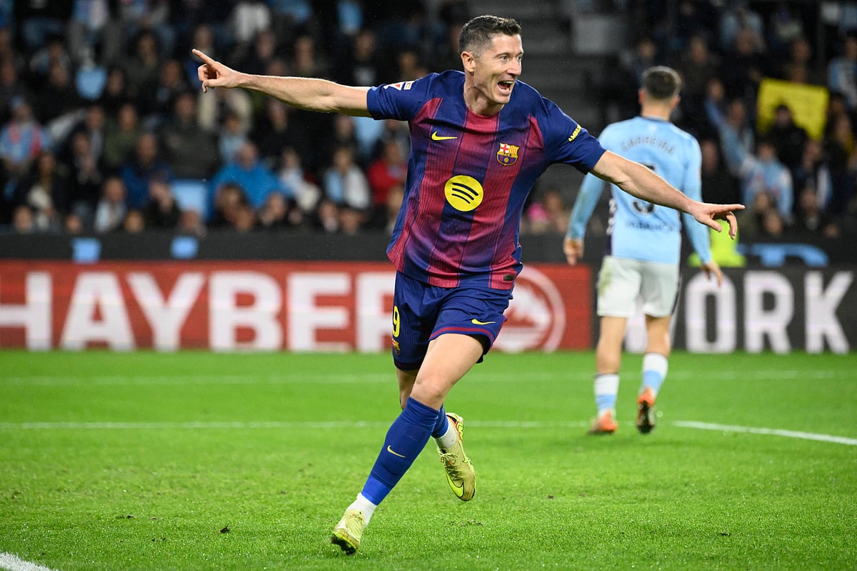 Robert Lewandowski's treble helps Barcelona beat Celta, cut gap on Real ...