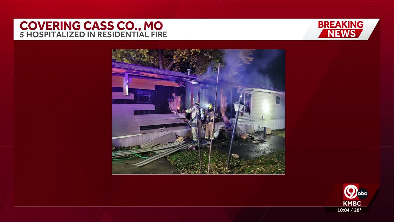 Residential fire in Cass County sends five to hospitals Sunday night