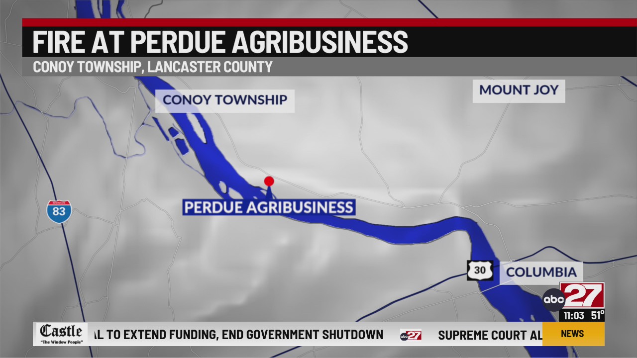 Fire at Perdue Agribusiness in Lancaster County