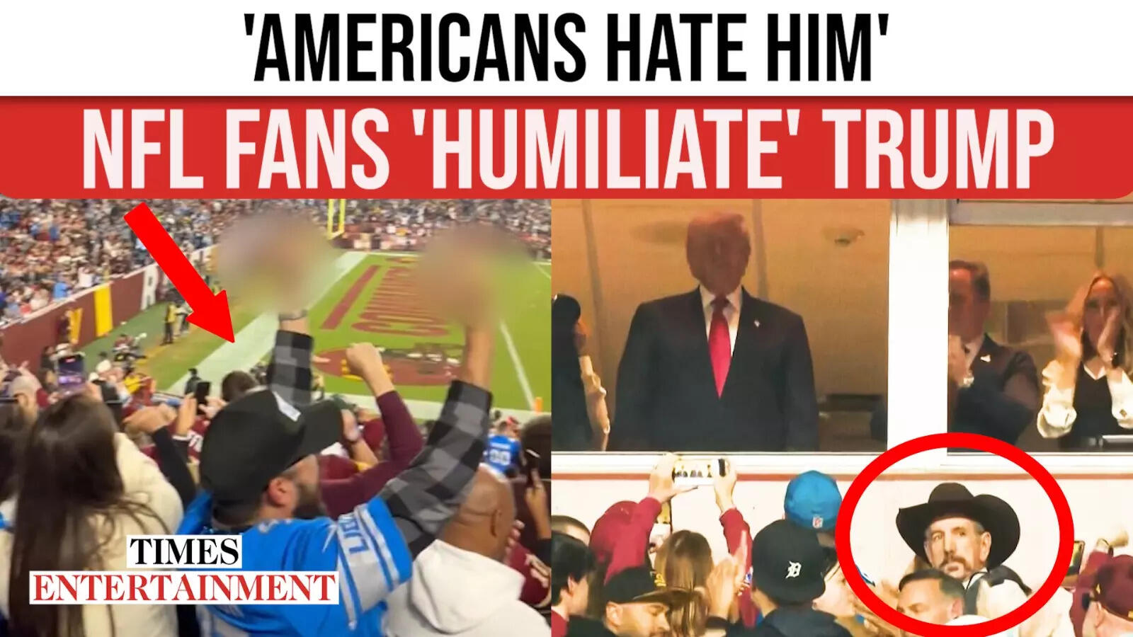 Trump 'HUMILIATED' At NFL Game; Crowd BOOS During Commanders Vs Lions Match