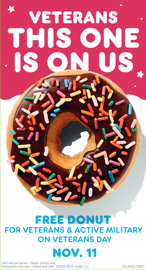 Free meals and deals for veterans, active-duty military on Veterans Day ...