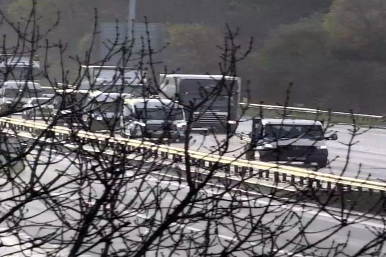 BMW driver dies after M74 rush hour crash sees police shut down road ...