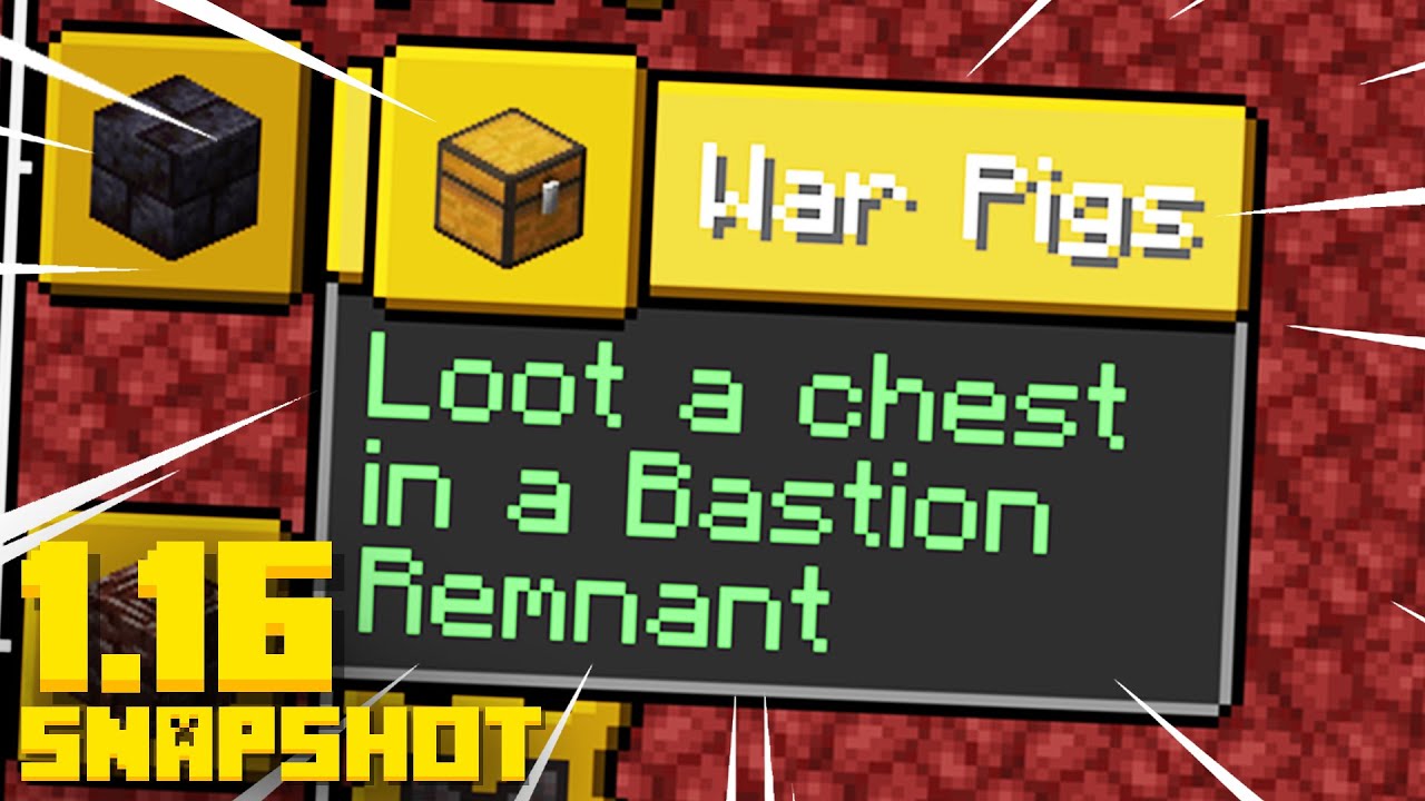 Minecraft game mode swap & advancements (1.16 Nether Update snapshot ...