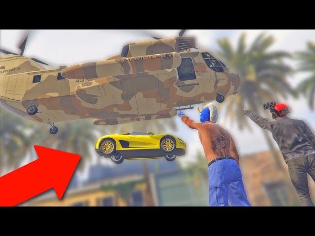 Moving people's cars onto rooftops! *Cargobob trolling!* | GTA 5 funny ...