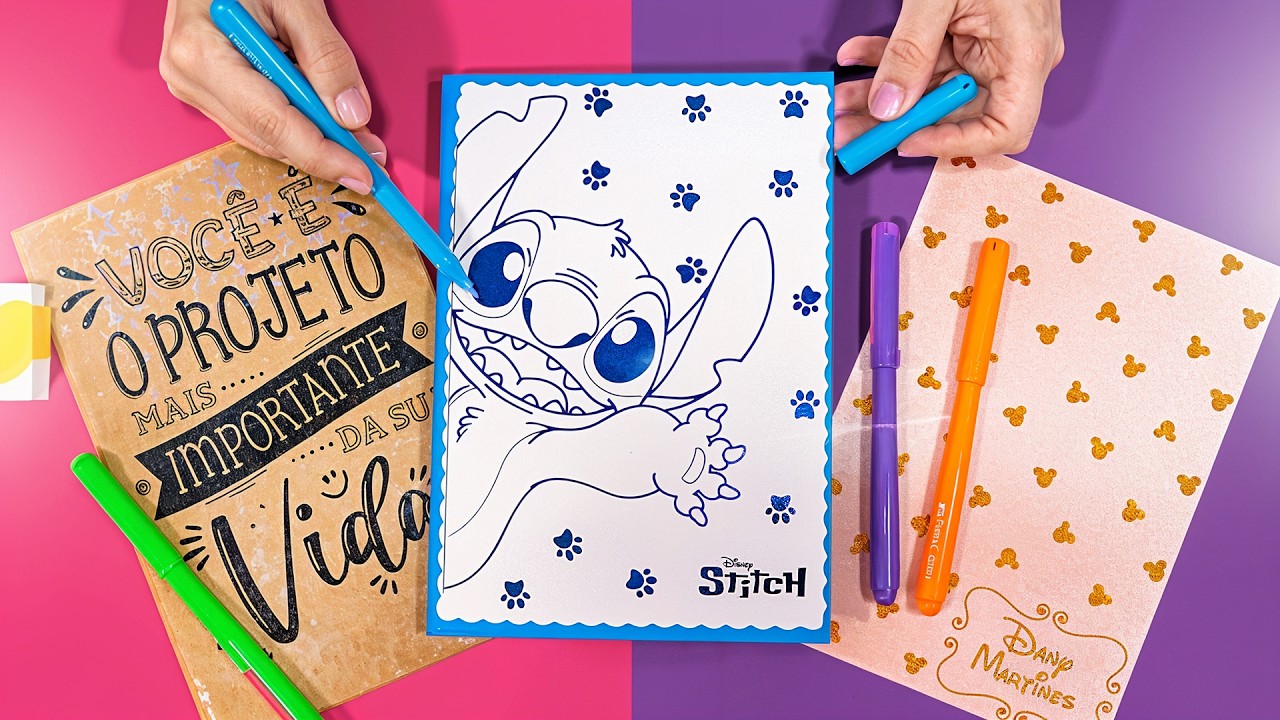 Fazendo capas de cadernos e pintando spooky moments 📚 Stitch, Galaxia ...