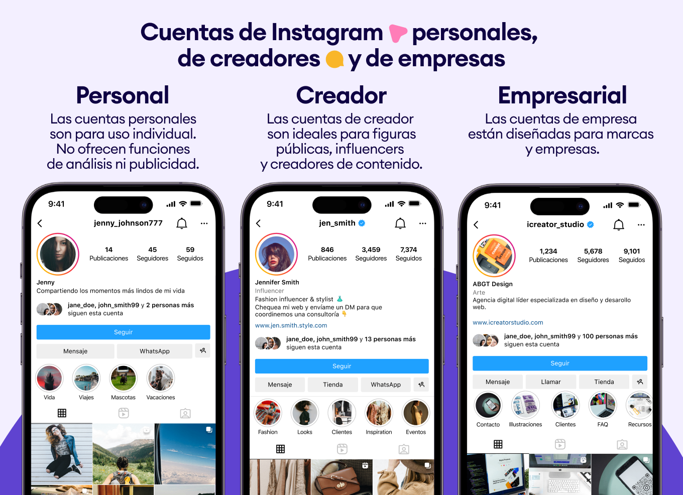 Tipos de cuentas de Instagram: personal, creador y empresa, diferencias ...