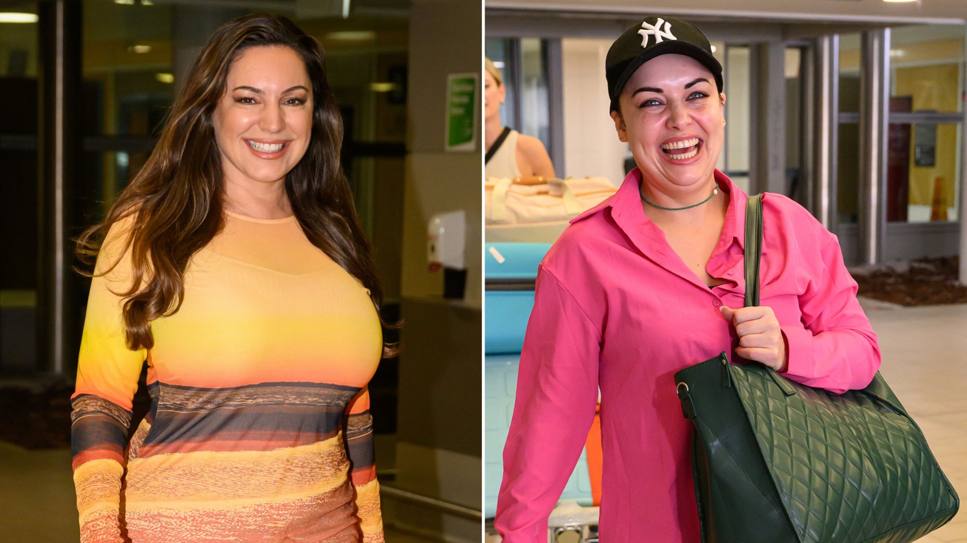 Shona McGarty and Kelly Brook arrive for I'm A Celeb