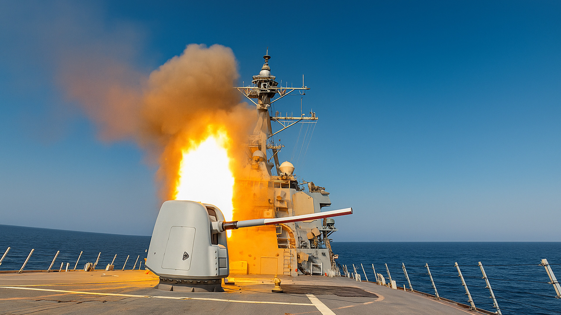 Le destroyer lance-missiles USS Gonzalez effectue un exercice de tir