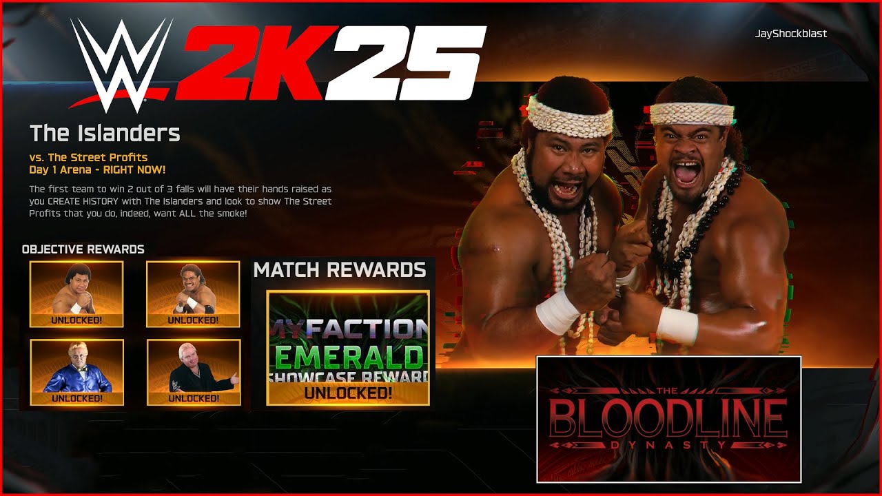 WWE 2K25 Showcase The Islanders vs Street Profits (The Bloodline Dynasty)