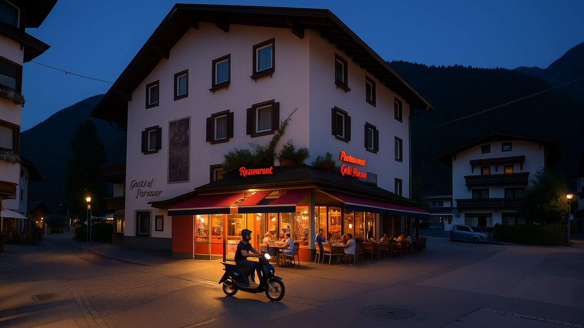 Mayrhofen di notte – Passeggiata serale tranquilla nelle Alpi ...