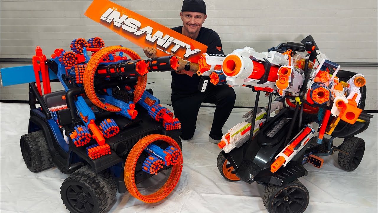 XSHOT insanity battle tank vs NERF cart