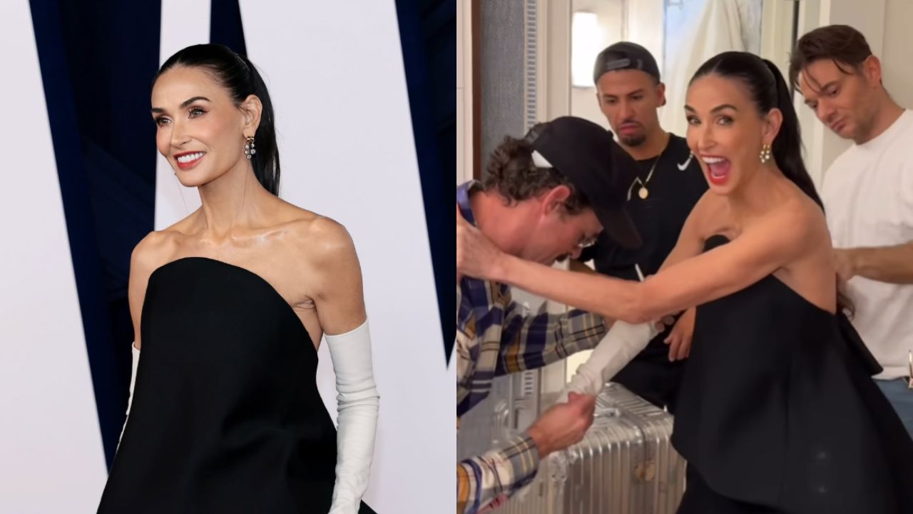 Demi Moore teilt ein urkomisches Video, in dem sie versucht, einen ...