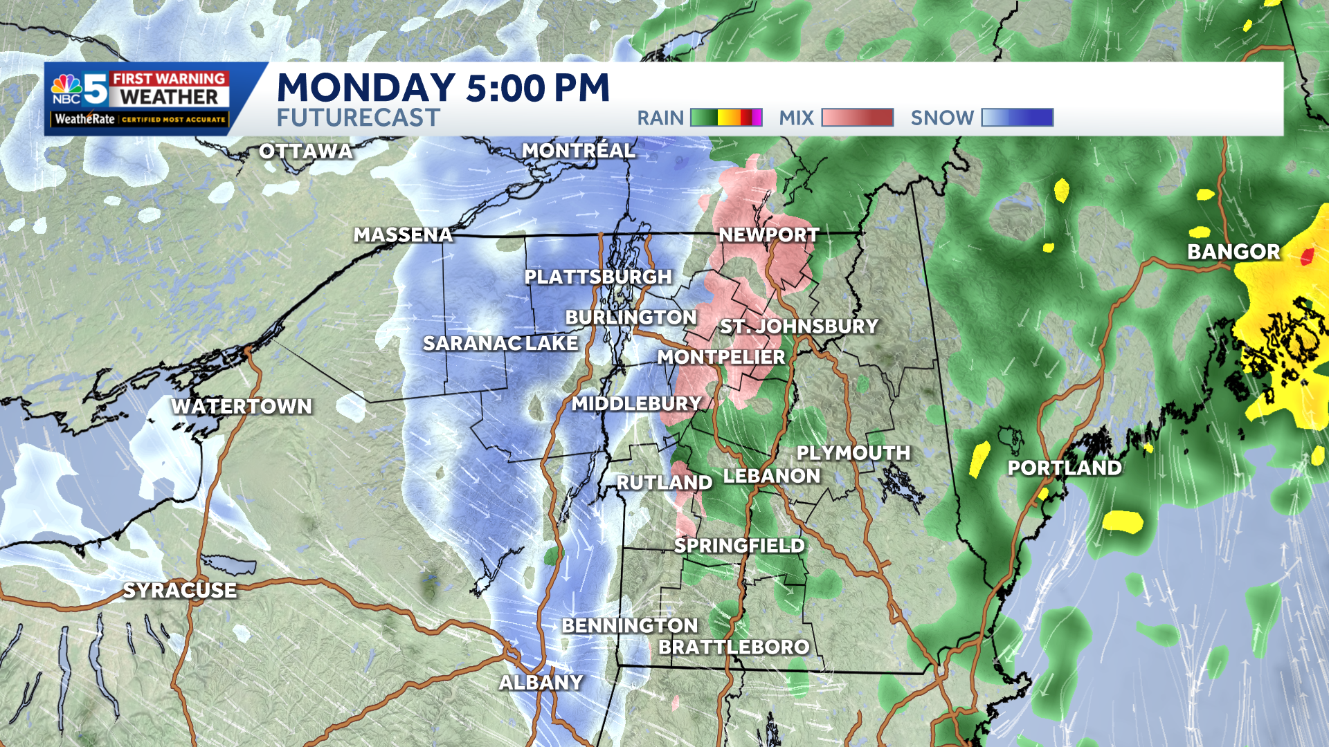 Accumulating snow likely during Monday evening's commute in Vermont ...