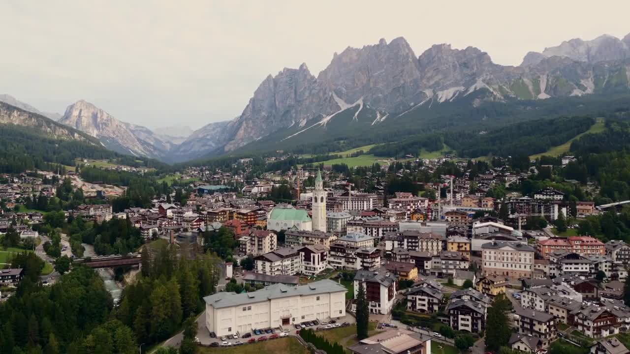 Drone Views of Cortina d'Ampezzo: The Italian Alpine Jewel