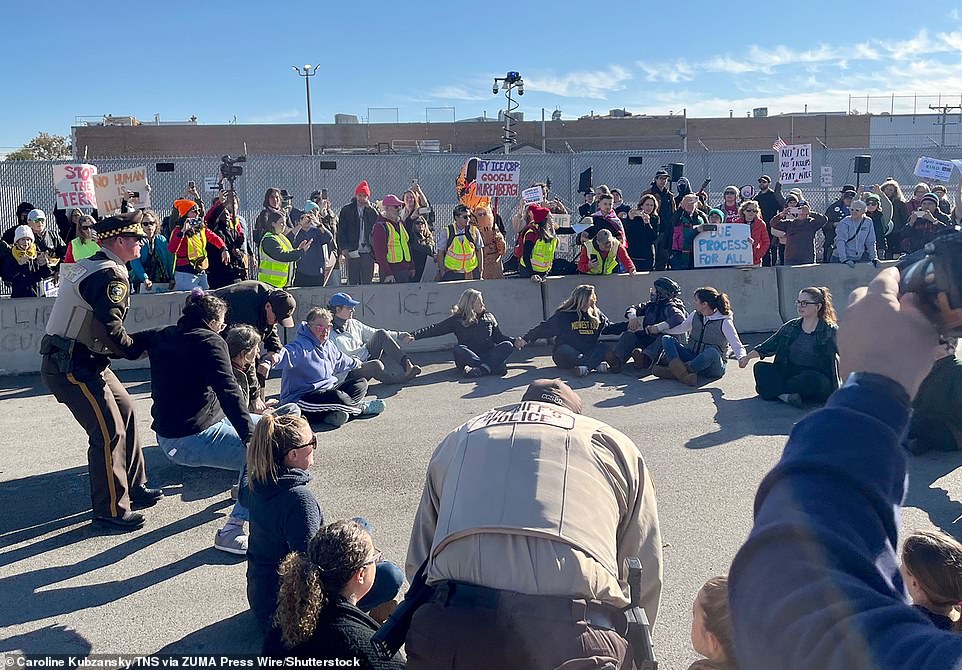 Defiant suburban moms arrested in sit-in protest at ICE facility