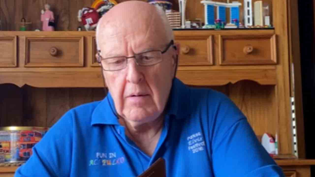 Dad in delight after receiving a new puppy as a retirement gift from ...